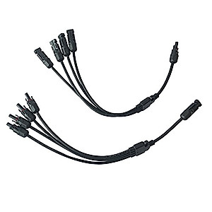 KRXNY PV Solar Panel Cable Wire Connectors Adapter Y Branch 1 To 4 Parallel M/FFFF & F/MMMM 1 Pair