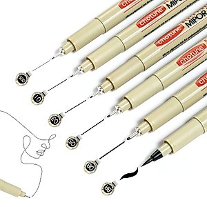 GETHPEN Micro-Pen Fineliner Ink Pens, 6 Pack Black Micro Fine Point Drawing Pens Waterproof Archival Ink Multiliner Pens for Artist Illustration, Sketching, Technical Drawing, Anime, Manga