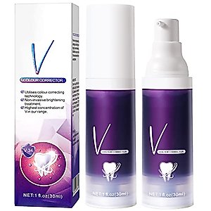 Purple Toothpaste for Teeth Whitening,Tooth Stain Removal,Teeth Whitening Purple Toothpaste, Colour Correcting, Colour Corrector, Tooth Colour Corrector,30ml,2 Pcs