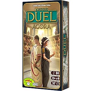 7 Wonders Duel Agora Board Game EXPANSION | 2 Player Game| Strategy Board Game | Civilization Board Game for Game Night | Board Game for Couples | Ages 10+ | Made by Repos Production