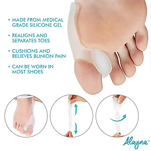 Toe Separators for Overlapping Toes Women Bunion Corrector Toe Spacers 2 Pcs. Bunion Relief Big Toe Gel Cushion Pads Big Toe Spreader Orthopedic Bunion Brace Bunion Guard Wear in Socks & Shoes 1 Pair