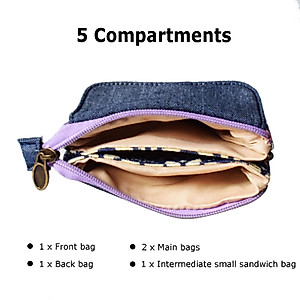 WITERY Small Canvas Cell Phone Purse Wallet- Handmade Cute Floral Cross Body Phone Pouch with Shoulder Strap for Women Teen Girls