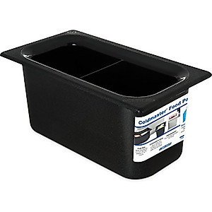 Carlisle FoodService Products CM110303 Coldmaster ABS Third-Size Divided Food Pan, 3.40 qt. Capacity, 12.68" x 6.89" x 6.01", Black