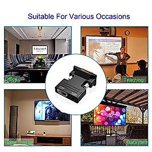 HDMI to VGA Adapter, HDMI to VGA Audio Output Cable Computer Set-top Box Converter Connector Adapter for Laptop, PC, Monitor, Projector, HDTV, Chromebook, Roku, Xbox(3.5mm Stereo Cable Included)