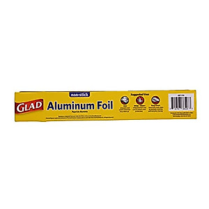 Glad Non-Stick Aluminum Foil, 80 Square Feet of Multiuse Foil for Ultimate Food Protection | Aluminum Foil for Grilling, Roasting, Baking | Glad Grilling and Baking Accessories