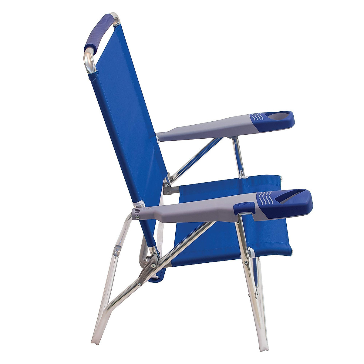 RIO Brands Beach 15" Extended Height 4 Position Folding Beach Chair, Blue (SC615-28-1)