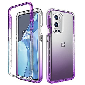 Bohefo Clear Case Compatible with OnePlus 9 Pro 5G Case for Girls Women, Cute Crystal TPU Bumper Shockproof Protective Phone Case Cover for OnePlus 9 Pro 5G (Purple)