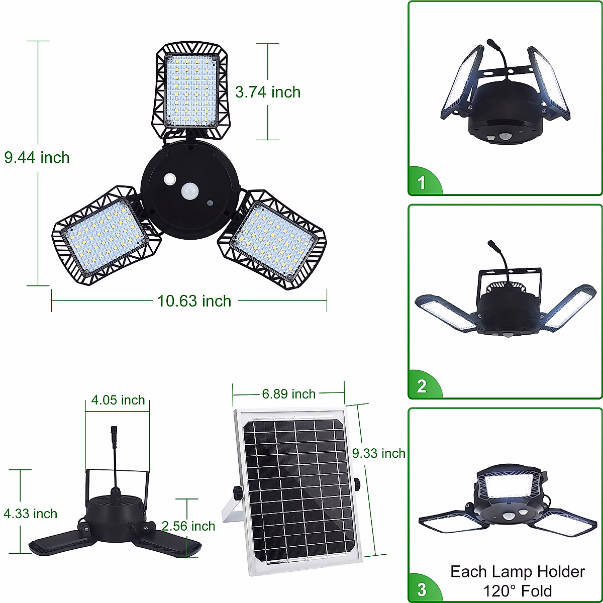 CYHKEE Solar Pendant Lights Outdoor Waterproof 4 Lighting Modes, 800LM Dusk to Dawn LED Dimmable Motion Sensor Hanging Solar Security Lights Remote Control with Pull String for Garden