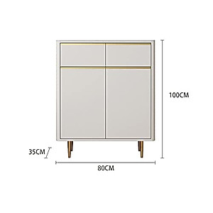 Shoes Cabinet Shoe Cabinet Home Entrance Italian Minimalist Nordic entryway Cabinet Entry Storage Cabinet Large Capacity Show Cabinet (Color : Gold, Size : 80x35x100CM)
