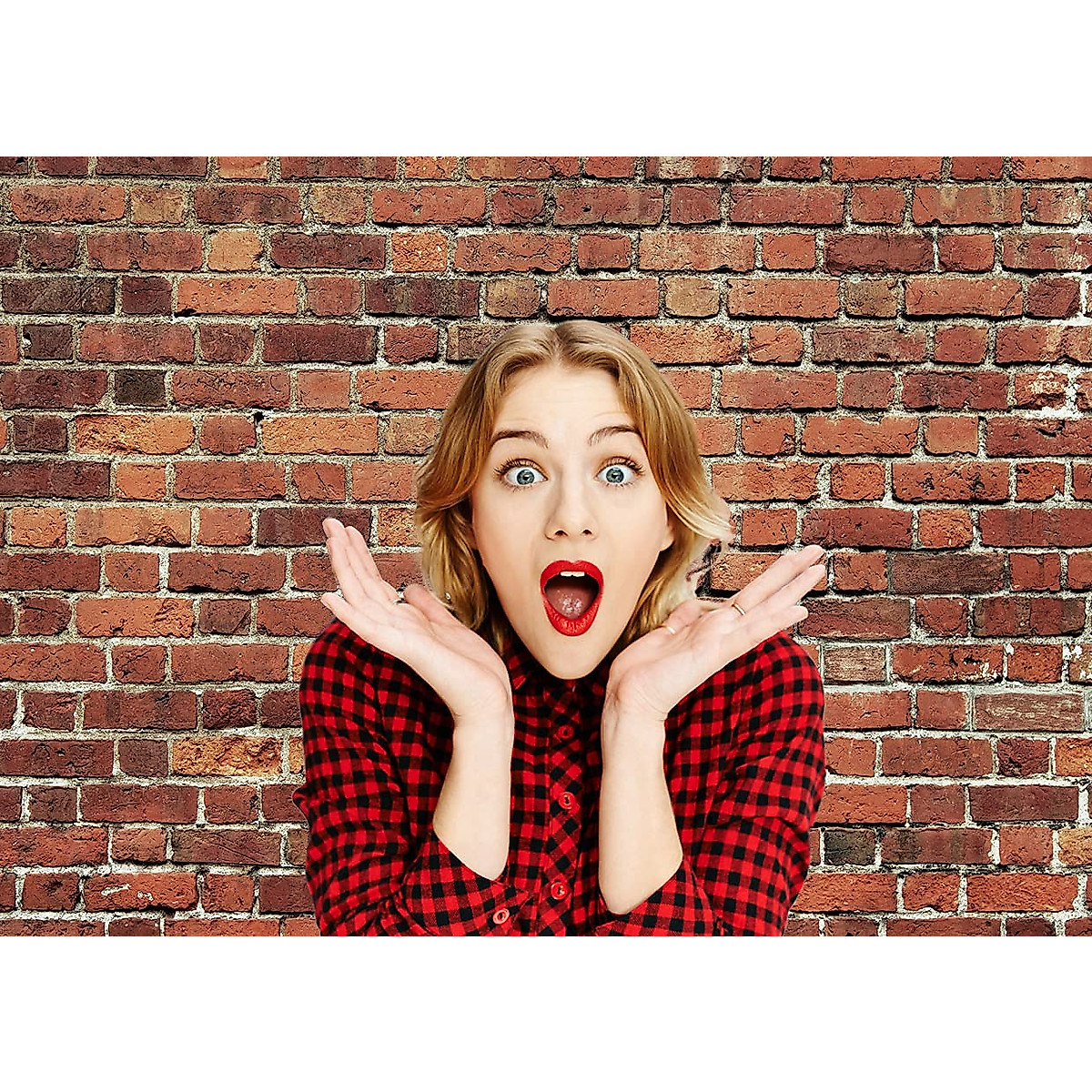 AIIKES 8x6FT Red Brick Wall Photography Backdrop Thin Vinyl Photo Backdrops Background Baby Birthday Party Wedding Graduation Home Decoration Photo Booth Studio Prop Banner 11-506