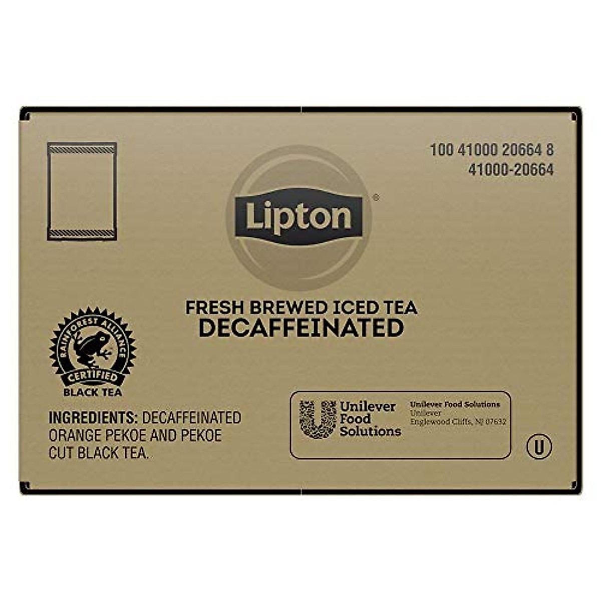 Lipton Decaffinated Tea Bags, Black Tea, Unsweetened Iced Tea, 3 Gallon-Sized Tea Bags(Pack of 16)