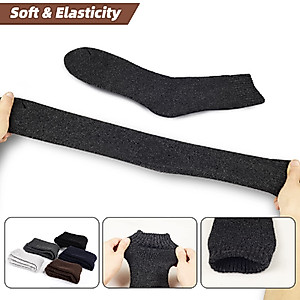 VoJoPi 5 Pairs Wool Socks Mens Thick Thermal Winter Socks for Men Warm Hiking Socks Super Soft Cozy Boot Socks