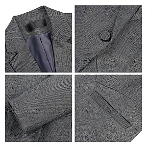 MODFUL Women's 2 Piece Business Suit Pant Set Slim Fit One Button Blazer Jacket Lady Work Suit for Office (Grey,X-Large)