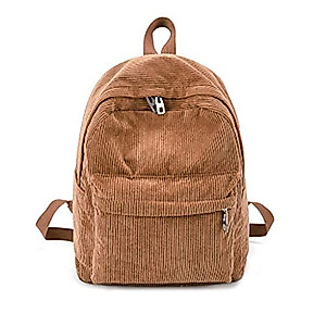 Rhfemd Women Vintage Rucksack Corduroy Backpack School Bag Casual Computer School Travel Handbag Rucksack