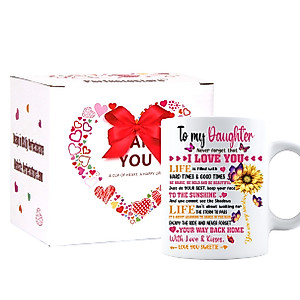 PerfectoStore Sunflower To My Daughter Never Forget That I Love You Mug – To My Dear Daughter In Law I Gave You My Amazing Son- Christmas presents gifts, Coffee Mug Birthday gifts 11oZ Coffee Cup