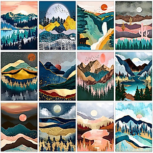 12 Pack 5D DIY Diamond Painting Kits Sets for Child/Adults Gifts Diamond Art Kits Round Full Drill Gem Art Crafts for Rhinestone Embroidery Home/Wall Decorations 12X16 Inches