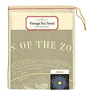 Cavallini Papers & Co. Zodiac Chart Tea Towel, Multi