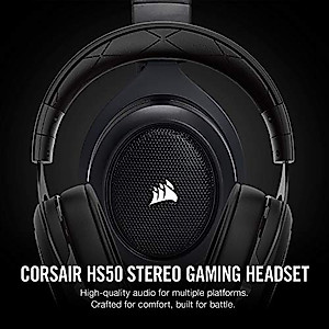 Corsair CA-9011170-NA HS50 Stereo Gaming Headset, Carbon