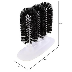 Glass Cleaning Brush, 3 Brush Glass Washer – Triple Glass Rinser, Cup Washer Brush, Glass Brushes for Washing Glasses