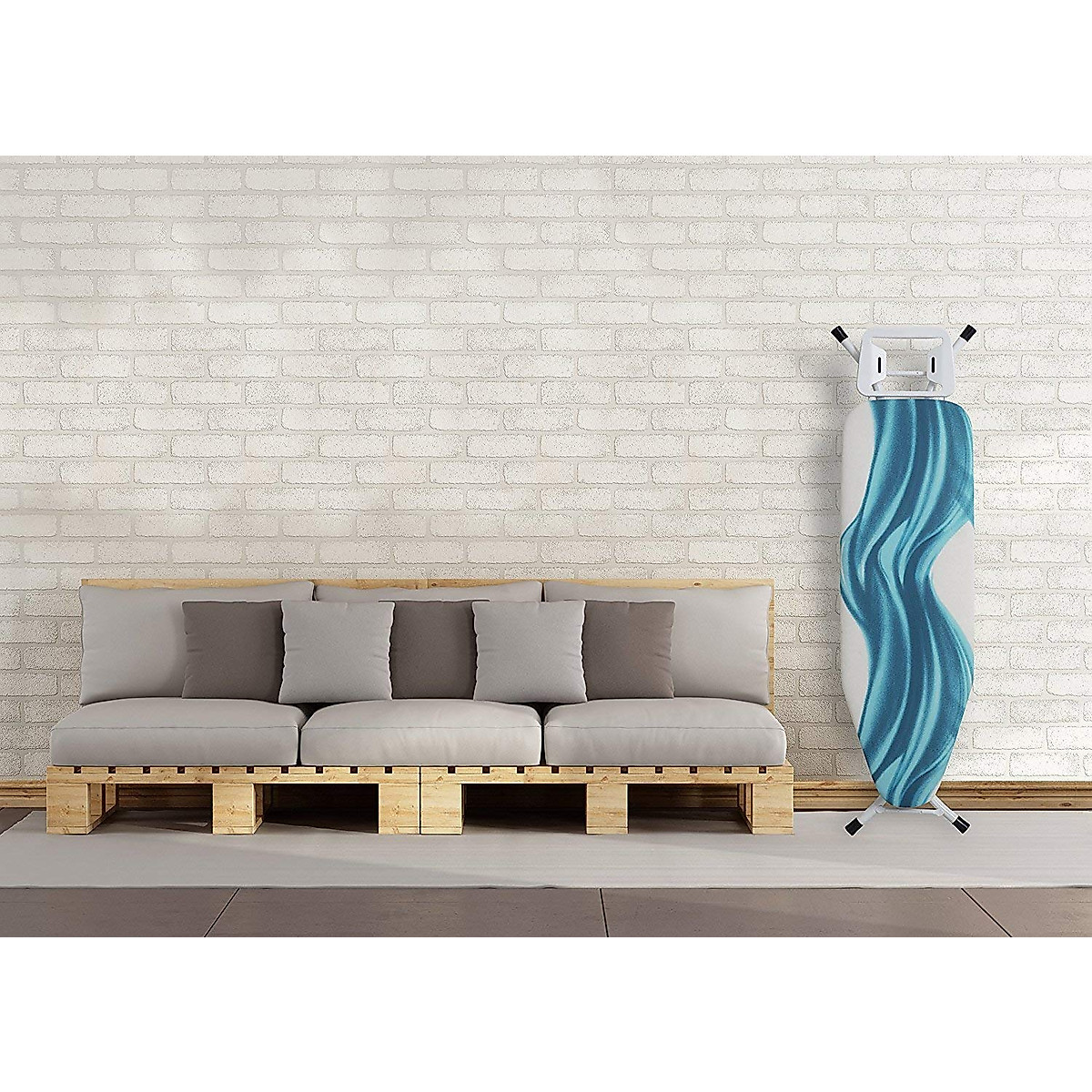 Mabel Home Ironing Board Made in Europe, Adjustable Height, Deluxe, 4-Leg, + Extra Cover, Easy Storage,3 Different Model & Sizes, Deluxe 44" x 14"