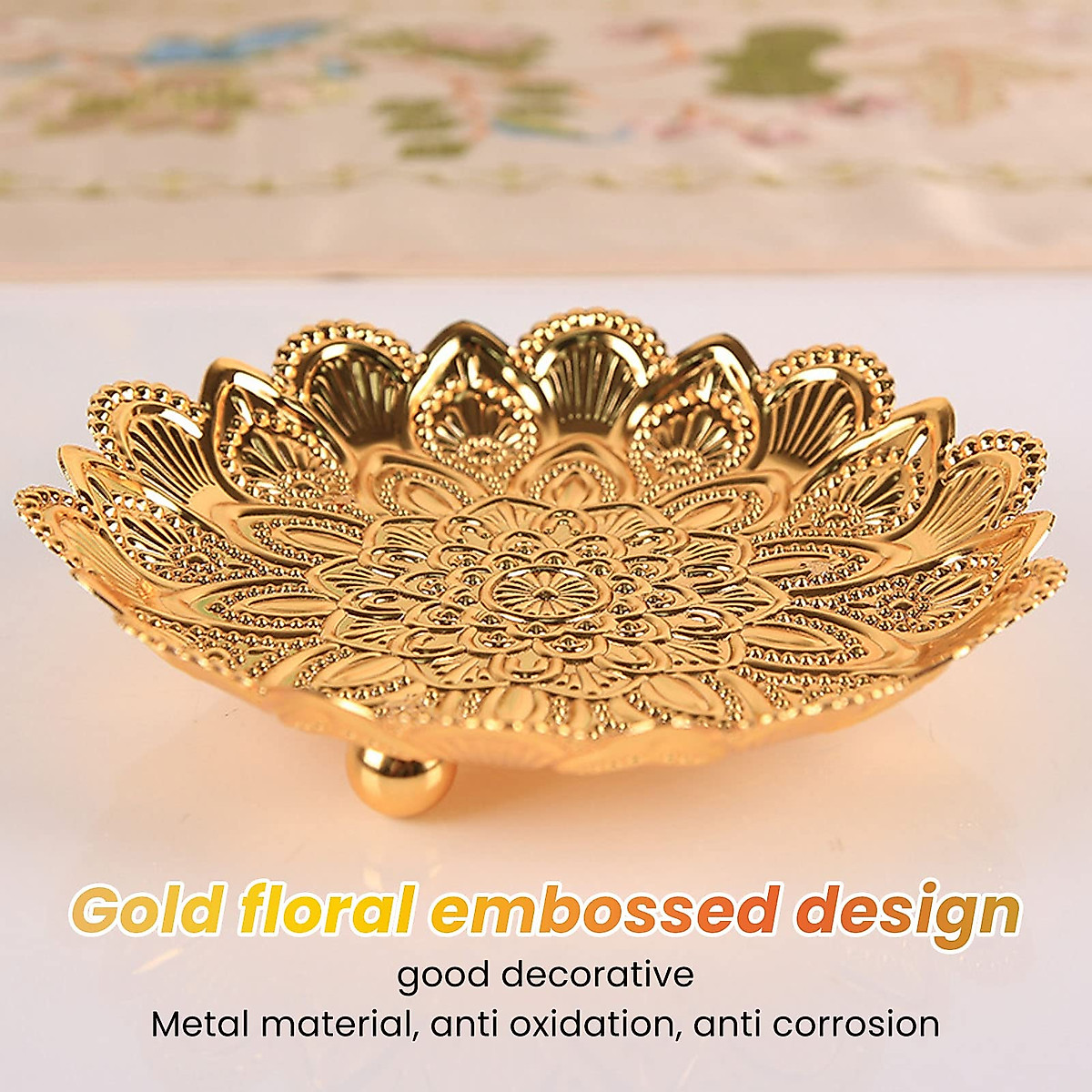 Tnfeeon Metal Fruit Basket, Chinese Gold Fruit Bowl Fruit and Vegetables Holder for Counters Kitchen Countertop Home Decor High end Look