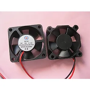 2 pcs Brushless DC Cooling Fan 12V 3510S 5 Blades 2 Wire 35x35x10mm Sleeve-Bearing Skywalking
