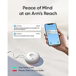 eufy Baby S320 Smart Sock Baby Monitor with 2.4 GHz Wi-Fi, Track Sleep Patterns, Naps, Heart Rate, and Blood Oxygen Levels, Soft and Comfortable, for Babies 0-18 Months, No Monthly Fee