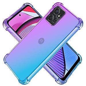 Koarwvc Case for Motorola ThinkPhone Case, Moto ThinkPhone 5G Case, Crystal Clear Case Gradient Slim Anti Scratch TPU ShockProof Protective Phone Cases Cover for Motorola ThinkPhone 2023 (Purple/Blue)