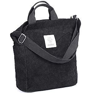 WantGor Large Tote Bag for Woman, Women's Crossbody Shoulder Handbags Big Capacity Shopping Bag (Black)