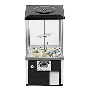 Commercial Vending Machine, Candy Gumball Vending Machine Gumball Bank Candy Vending Machine Prize Machine for 1.18-2.17in Toys/Candies, 11.42 * 10.24 * 20.87 in (Black)