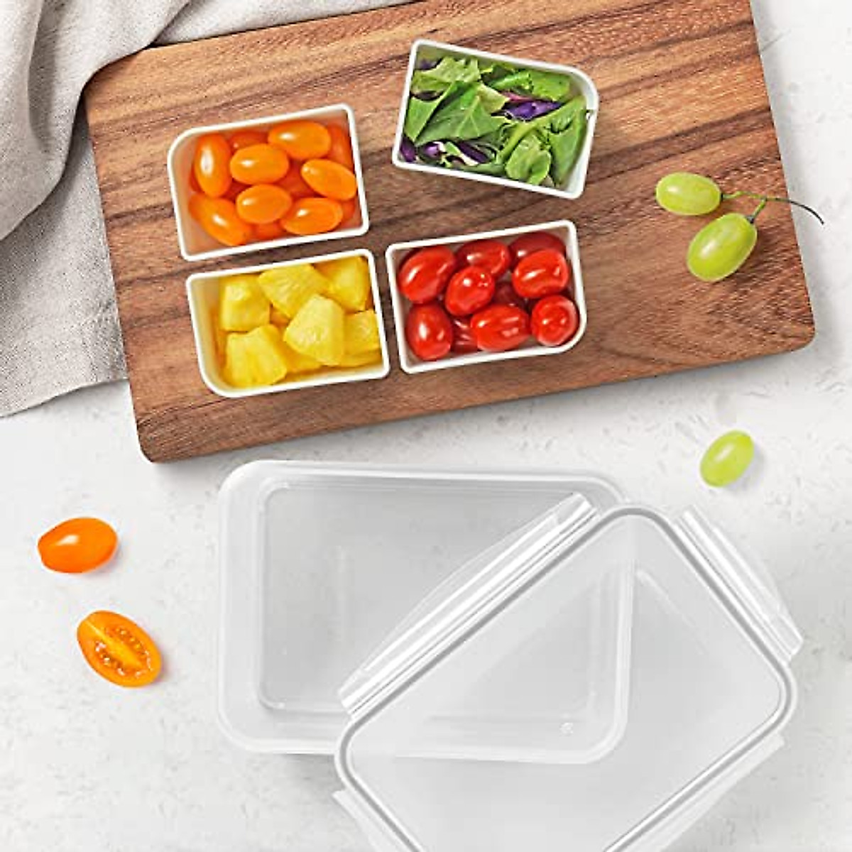 carrotez Food Storage Container with 4 Removable Compartments, Food Prep Container with Airtight Lids, Portion Control Container, Reusable, BPA Free, 6.3 Cup (1500ml)