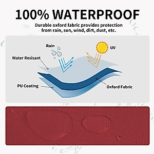 Easy-Going Patio Umbrella Cover Outdoor Market Umbrella Cover with Zipper and Storage Bag Waterproof Cantilever Parasol Cover for 7ft to 11ft Umbrella, Red