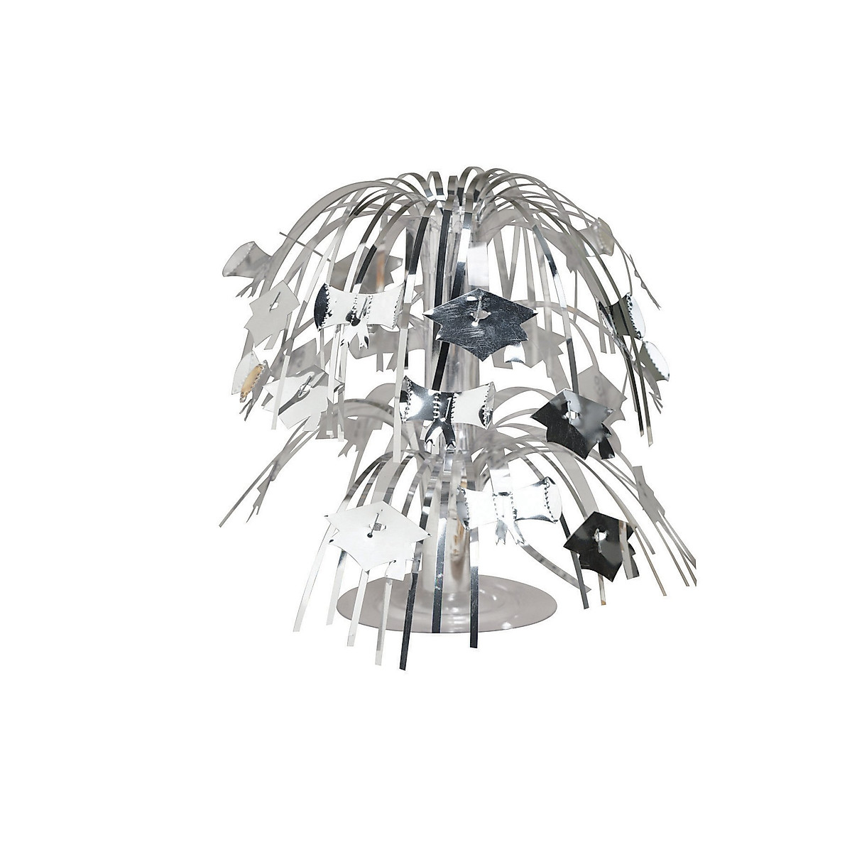 Creative Converting Silver Mini Cascade Graduation Centerpiece, 8.5"-1 Pc