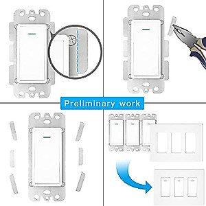 MOES WiFi Smart Light Switch,3 Gang No Screw Panel Smart Life/Tuya App Wireless Remote Control Wall Switch Timer for Lights,Compatible with Alexa,Google Home, Neutral Wire Required, No Hub Required