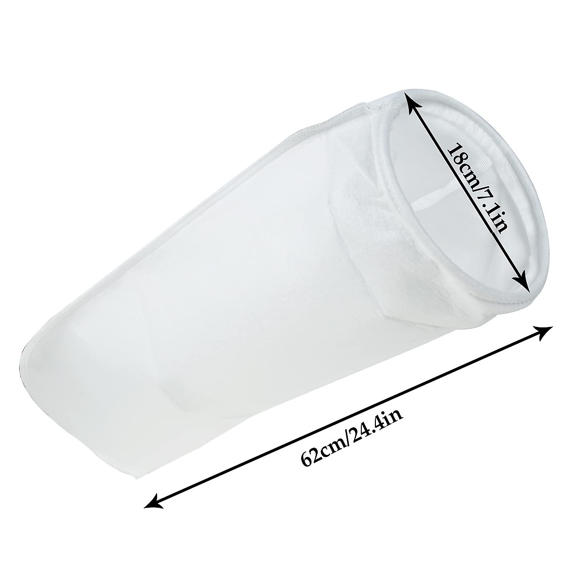 6 Pack Filter Socks 7 Inch Ring by 32 Inch Long 50 Micron Filter Bag, Felt Filter Socks for Aquarium, Industry, Chemical, Water Liquid Filter Bags