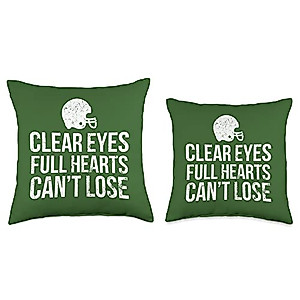 Clear Eyes Full Heart Can't Lose Football Football Team Throw Pillow, 16x16, Multicolor