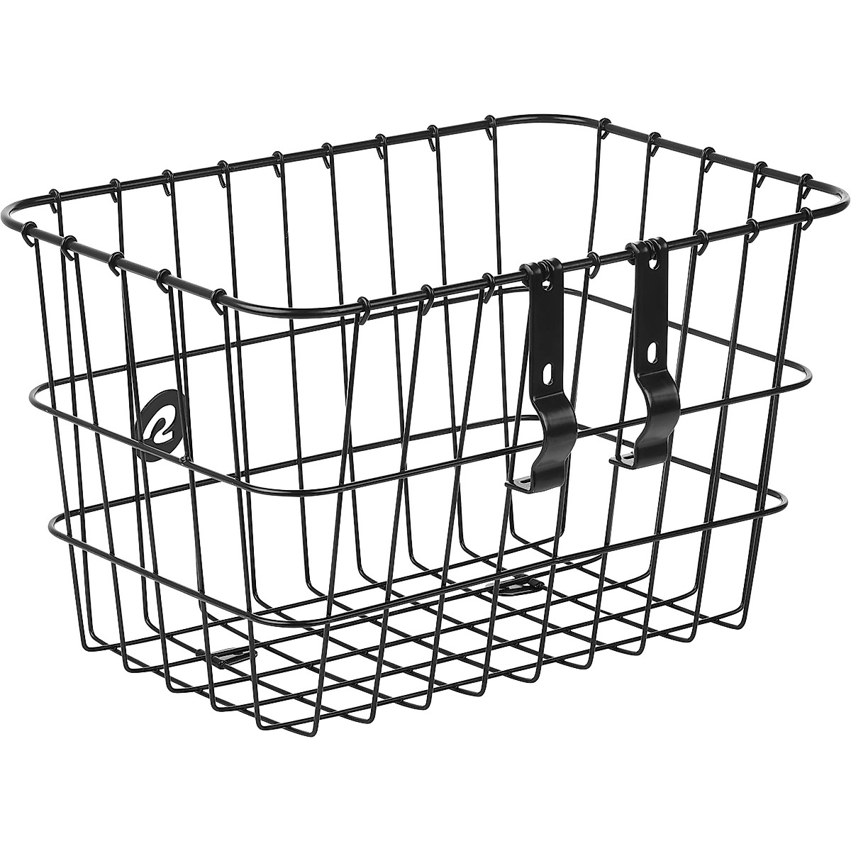 Retrospec Apollo X Steel Large Front Bike Basket - Fixed Struts, Weather-Resistant Steel, Reinforced Handlebar Clamps, and Adjustable Legs