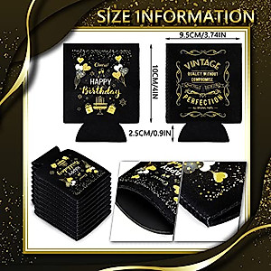 12 Pcs Happy Birthday Can Cooler Sleeves Insulated Birthday Can Sleeves Neoprene Can Sleeves Beverage Beer Coolers for 12 oz Cans Men Women Birthday Party Favor Gifts(Birthday)