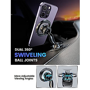 eSamcore Magnetic Phone Holder for Car, iPhone MagSafe Car Mount Strong Phone Magnet for Car Dashboard Cell Phone Holder Car Fits Mag Safe iPhone 14/13/ 12 Pro Max & Android Phones