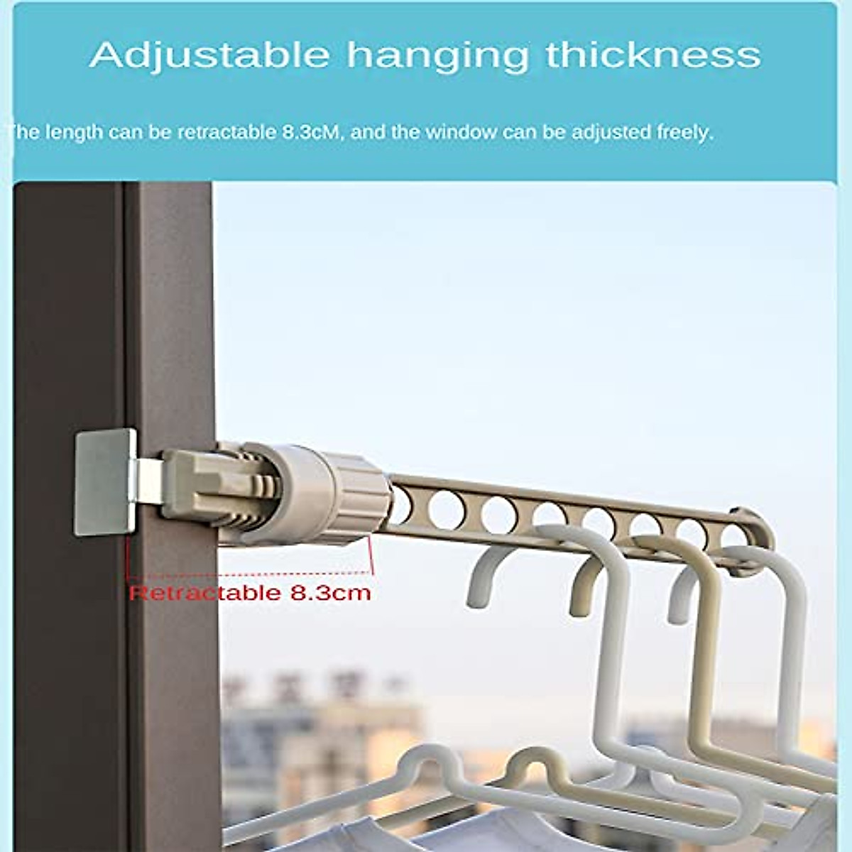 TravelReady Portable Drying Hanger Pole Strong Bearing Capacity and Lightweight Design for Easy Travel Compact and Convenient Clothes Drying(Gray)