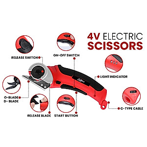 Sellere Electric Cutter for Cardboard Carpet Fabric with Carrying Case (Cordless Electric Cutter, Plastic, One Size)