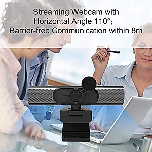 2K Webcam,Live Streaming Autofocus Dual Microphone Web Cam with Privacy Cover,110 Degree View Angle Web Camera for Video Calling, Recording, Conferencing, Gaming