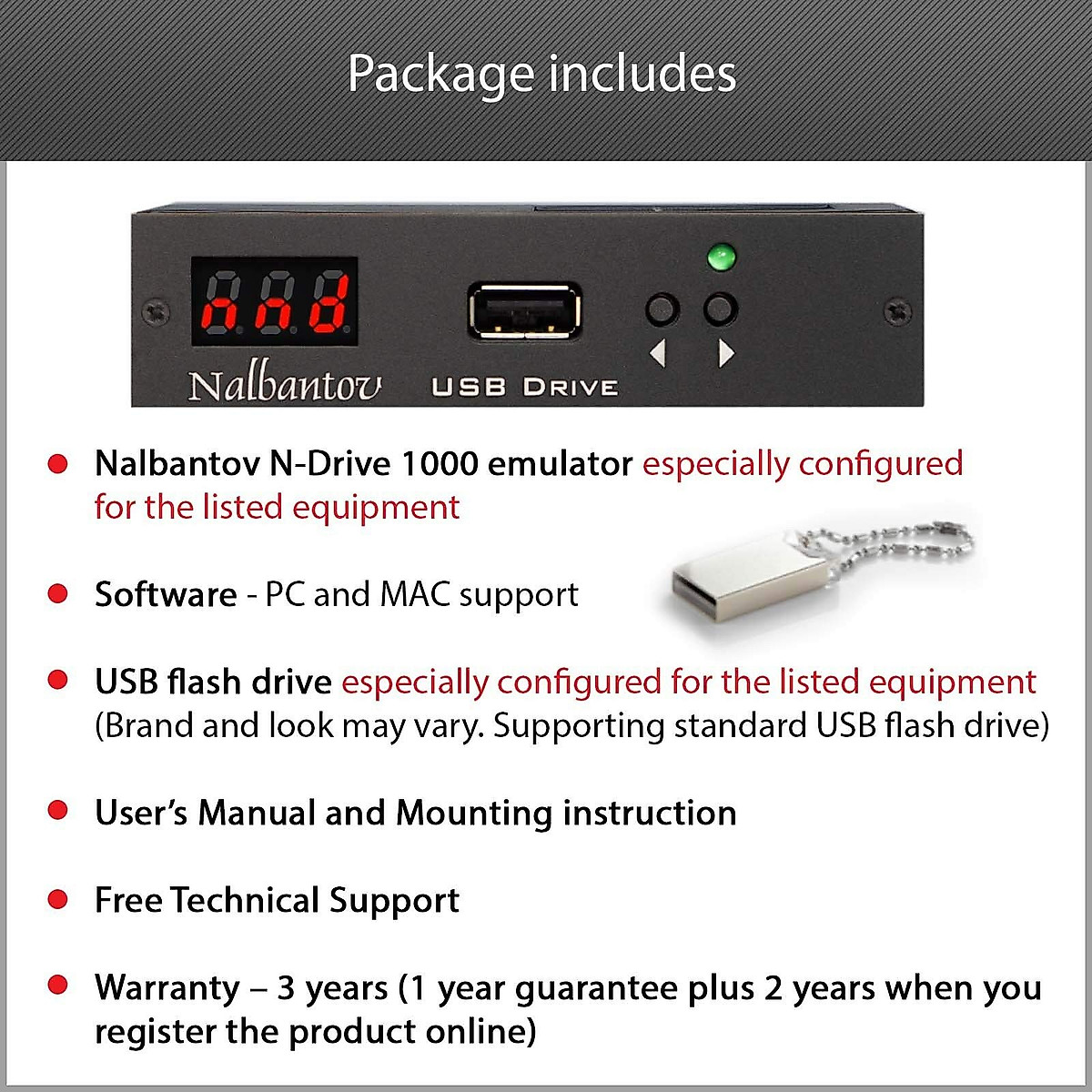 Floppy Disk USB Emulator Nalbantov N-Drive 1000 for PianoDisc PDS128 and PDS128 Plus