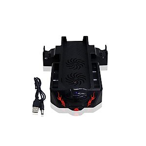 OSTENT 3 in 1 Dual Controller Charger Dock & Cooling Fan Stand for Microsoft Xbox One