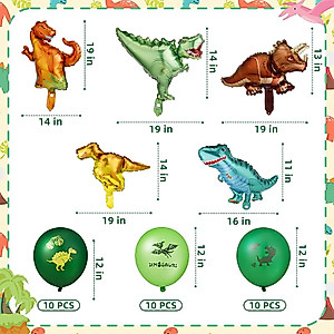 Hoemwarm Dino Balloons Dinosaur Balloons Stand Kit for Table Centerpiece Dinosaur Foil Balloons for Birthday Childrens Party Jungle Jurassic Dinosaur Themed Decoration for Kids Baby Shower Supplies