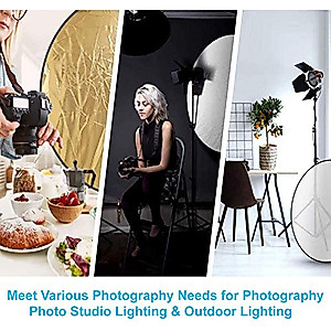 BDDFOTO 24"x35"/60x90cm Reflector Photography 5-in-1, Ellipse Light Reflector Multi-Disc with Bag Translucent, Silver, Gold, White and Black for Studio Photography Lighting and Outdoor Lighting