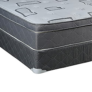 Nutan, 11" Medium Plush Hybrid Euro Top Foam Encased Innerspring Mattress and 4" Wood Box Spring for Mattress, Full XL