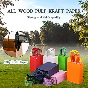 AZOWA Gift Bags Mini Kraft Paper Bags With Handles(Hot Pink, 25 Pcs)