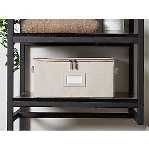 Covermates Keepsakes - Zip-Top Storage Box - Heavy Duty Polyester- Reinforced Handles - Stackable Design - Indoor Storage-Beige Heather