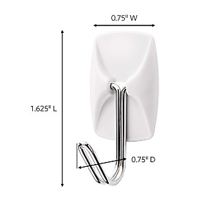 Command Small Wire Toggle Hooks, Damage Free Hanging Wall Hooks with Adhesive Strips, No Tools Wall Hooks for Hanging Organizational Items in Living Spaces, 16 White Hooks and 24 Command Strips